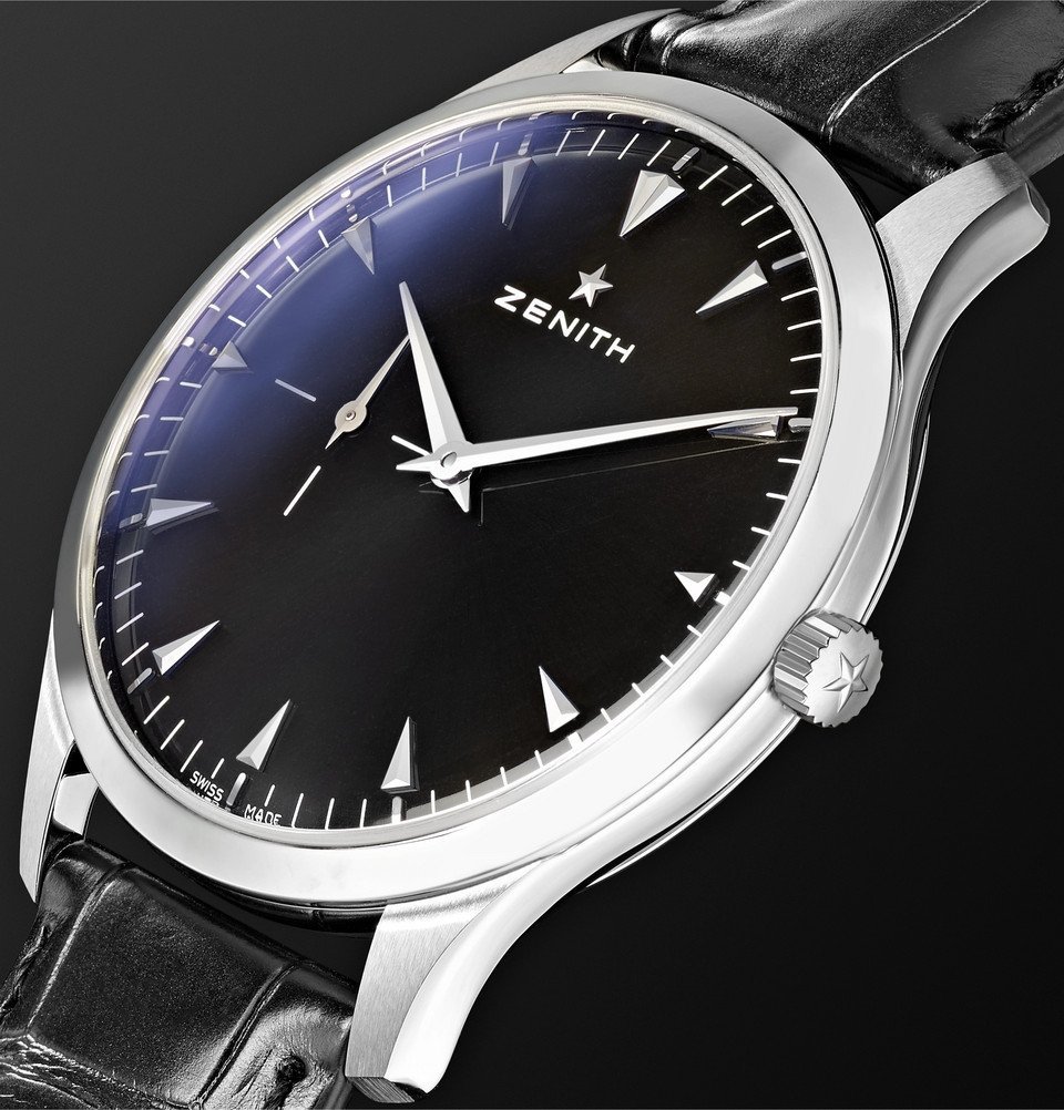Zenith - Elite Ultra-Thin 40mm Stainless Steel and Alligator Watch ...