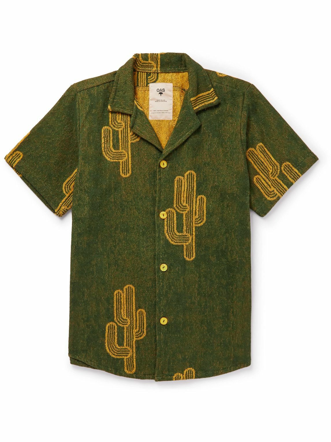 OAS - Mezcal Cuba Cotton-Terry Jacquard Shirt - Green OAS