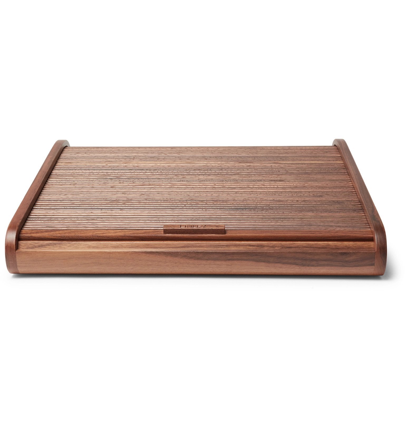 Linley - Tambour Walnut Desk Tidy - Brown Linley