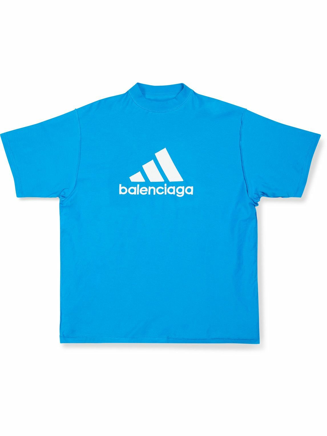 Balenciaga - adidas Oversized Logo-Print Cotton-Jersey T-Shirt - Blue ...
