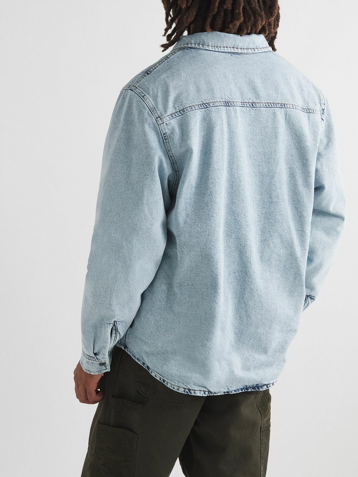 Stussy - Fleece-Lined Padded Denim Overshirt - Blue Stussy