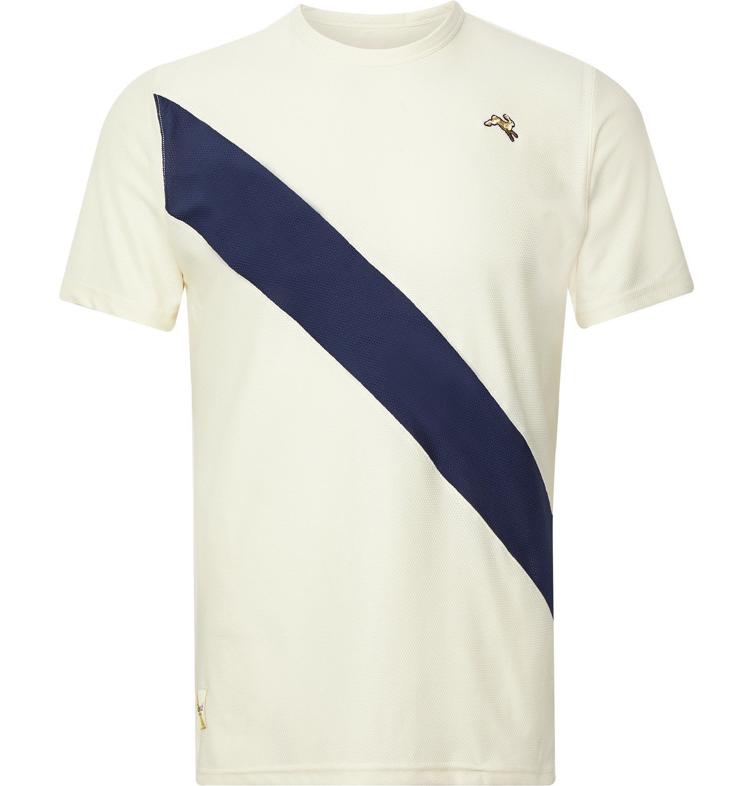 Tracksmith - Van Cortlandt Striped Stretch-Mesh T-Shirt - Neutrals ...