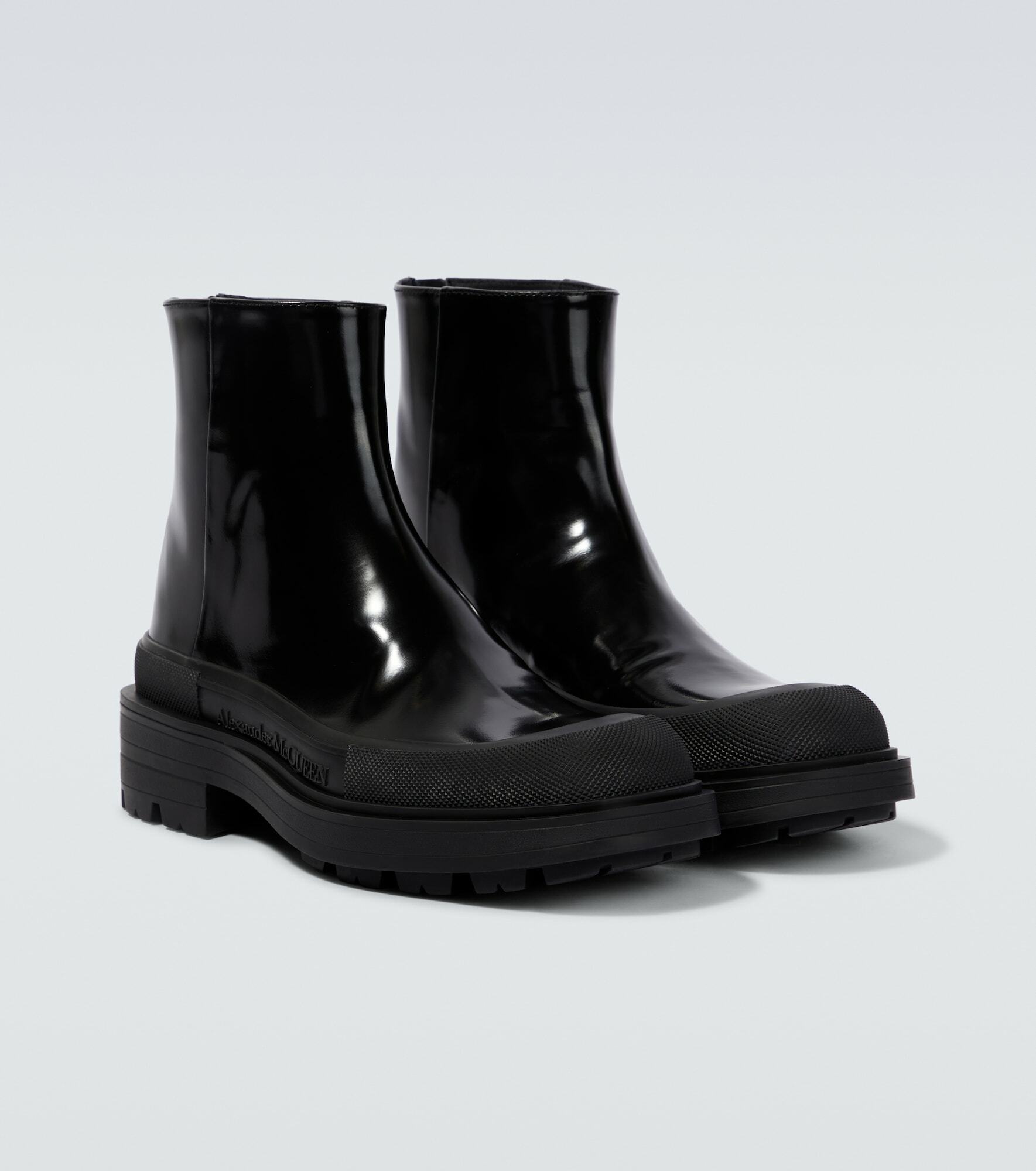 Alexander McQueen - Stack leather and rubber ankle boots Alexander McQueen
