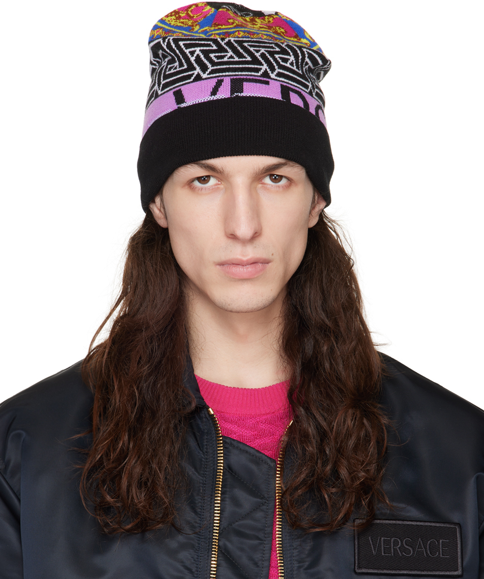 Versace Multicolor La Greca Beanie Versace