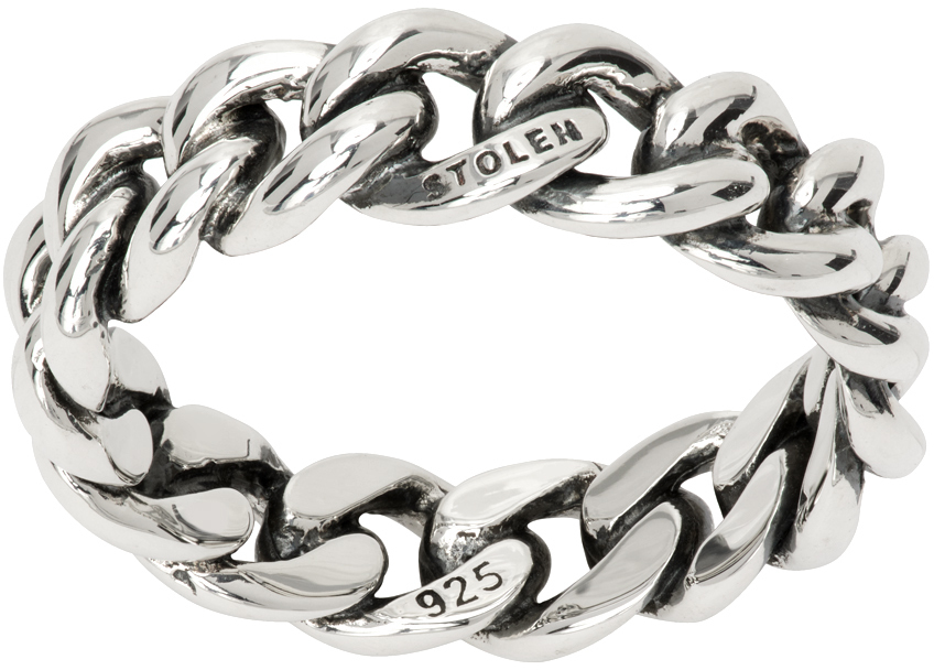 Stolen Girlfriends Club Silver Curb Chain Stacker Ring Stolen ...