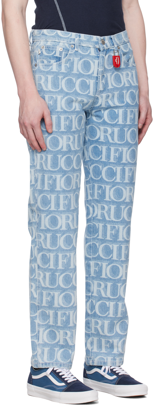 Fiorucci Blue Laser Monogram Jeans Fiorucci