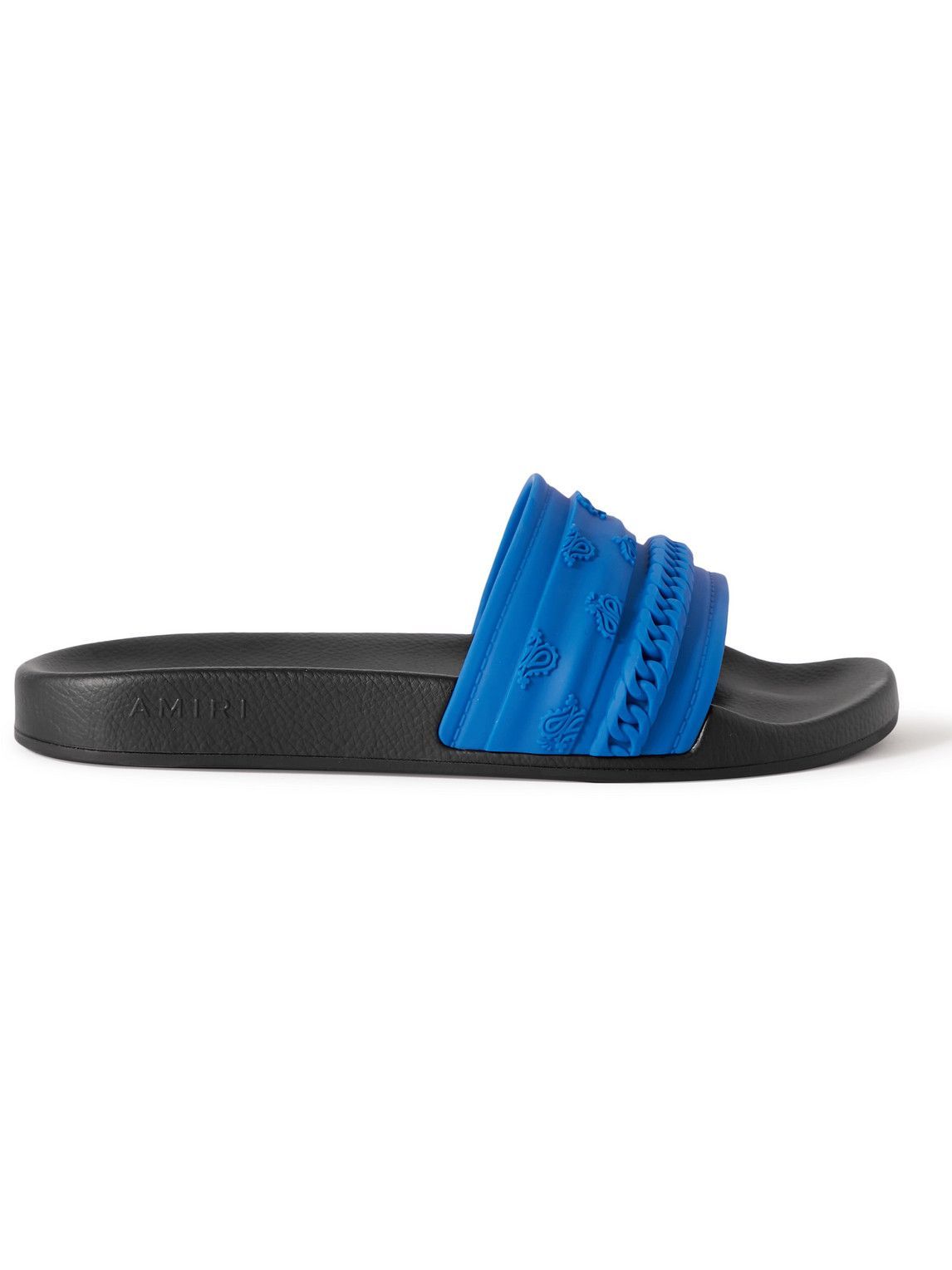 AMIRI - Embossed Rubber Slides - Blue Amiri