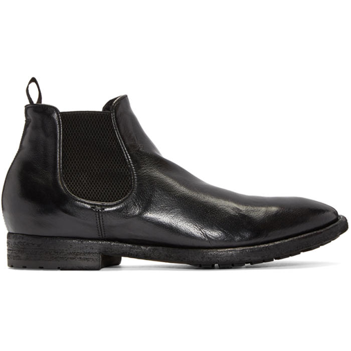 Officine Creative Black Leather Chelsea Boots Officine Creative
