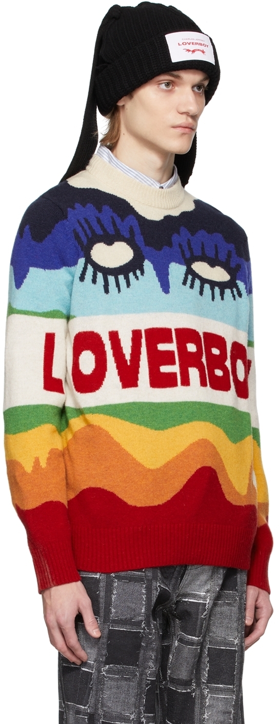 Charles Jeffrey Loverboy Multicolor Rainbow Eyes Logo Sweater Charles ...