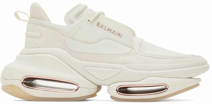 Balmain White B-Bold Low-Top Sneakers Balmain