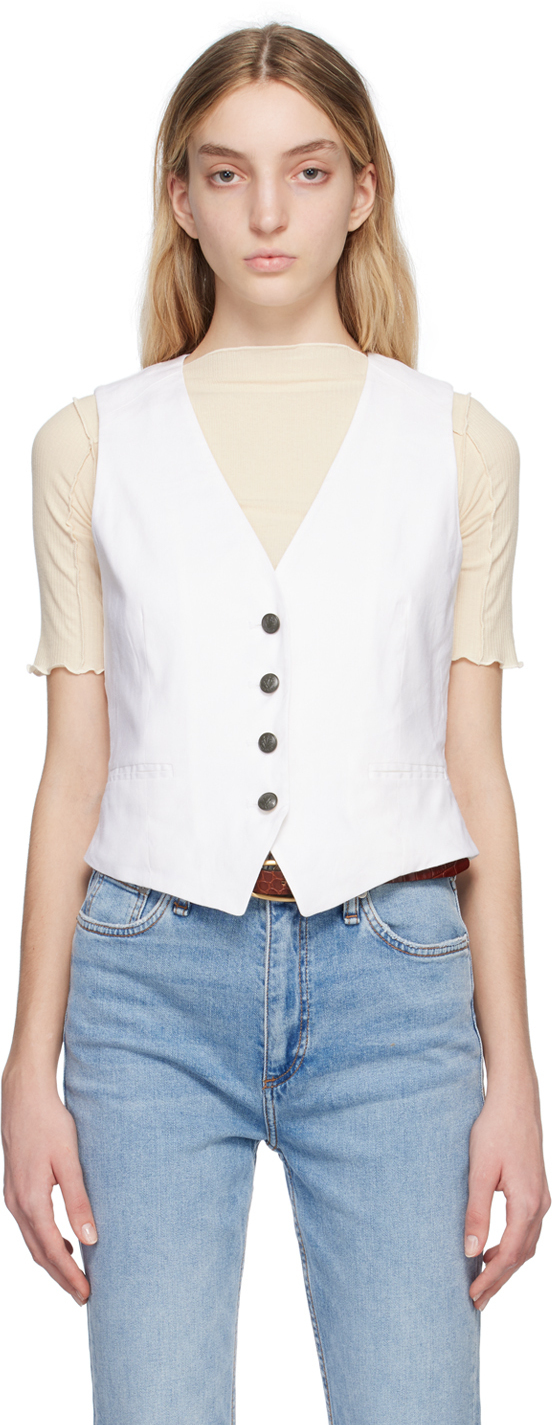 rag & bone White Priya Vest Rag and Bone