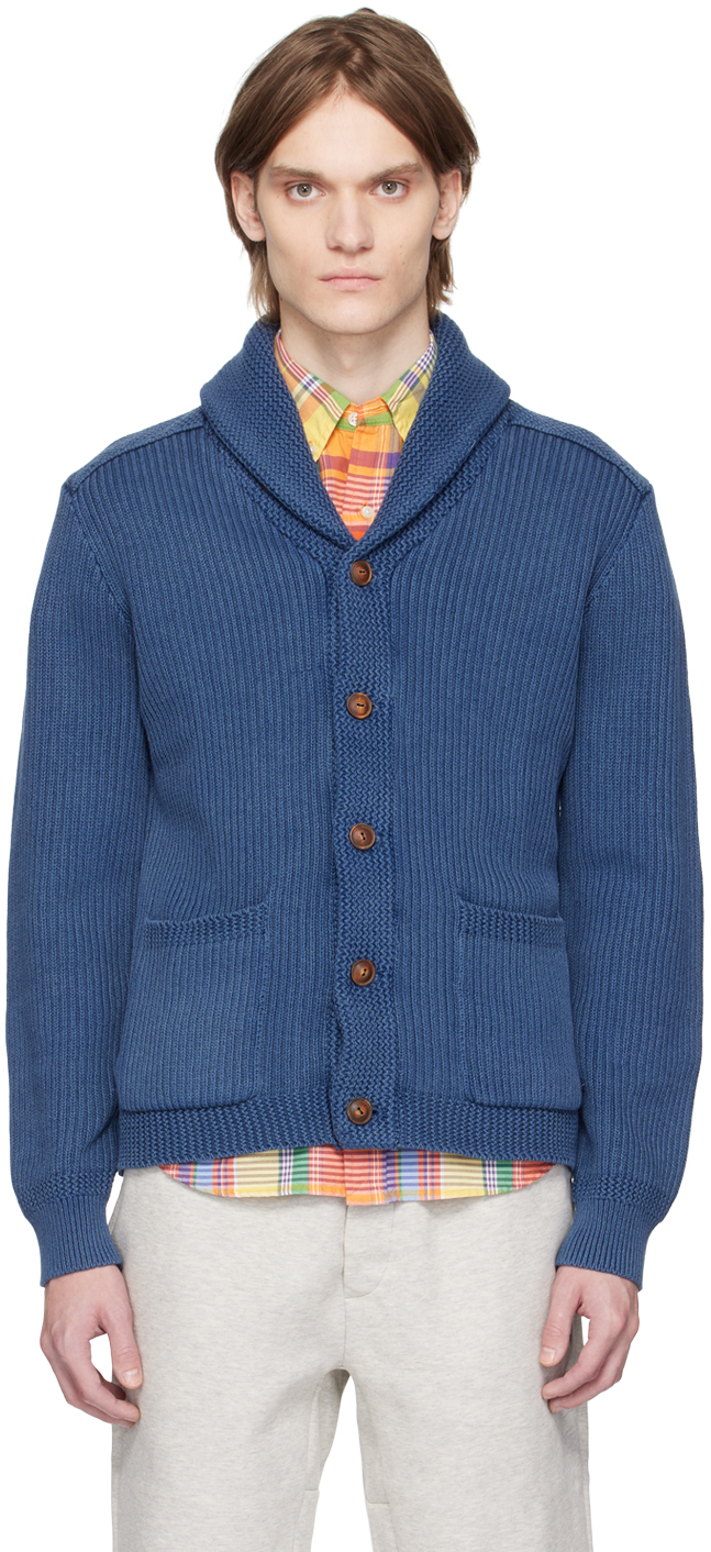 Polo Ralph Lauren Blue Shawl Collar Cardigan Polo Ralph Lauren
