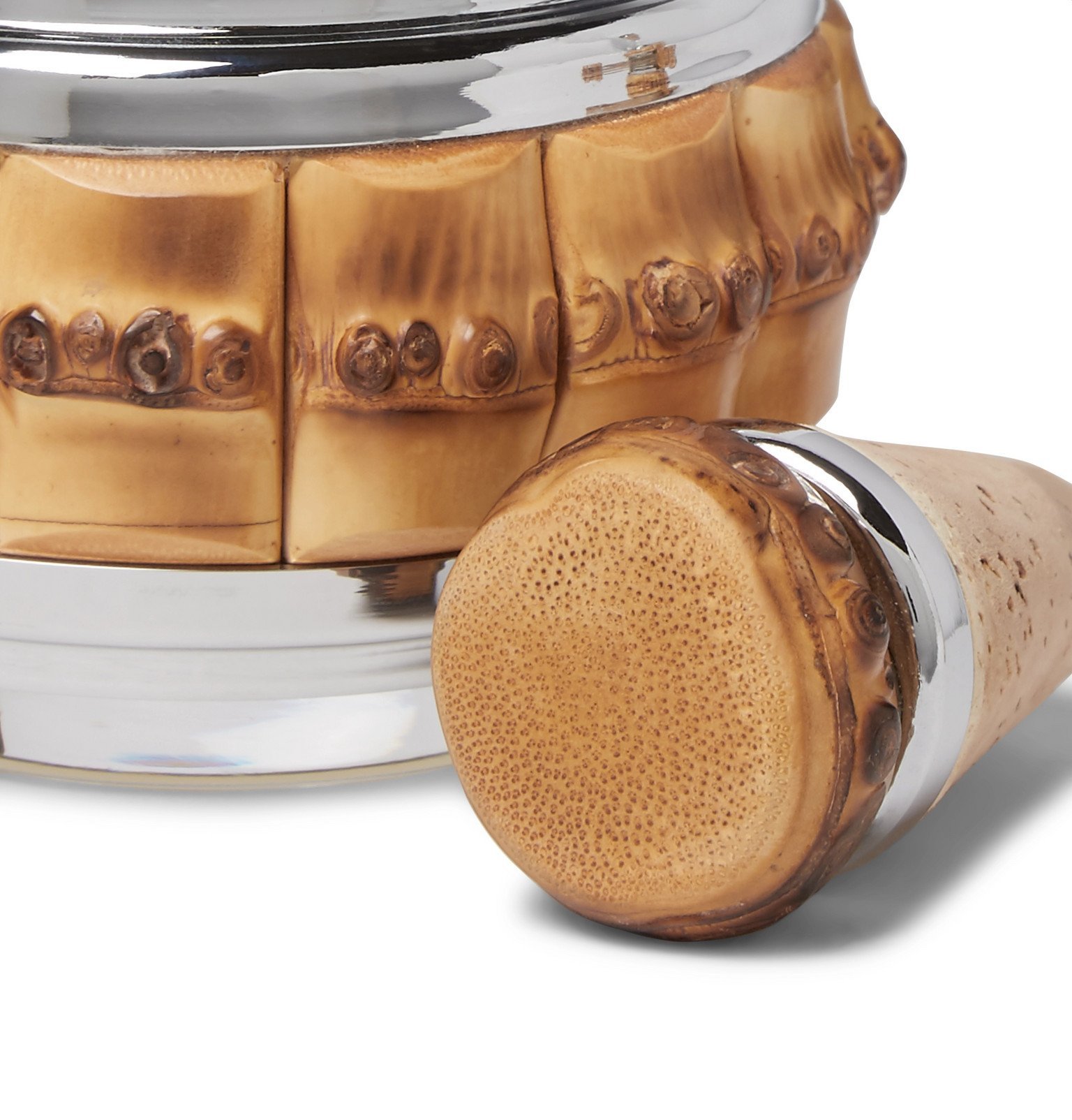 Lorenzi Milano - Bamboo and Glass Table Pourer Set - Silver Lorenzi Milano