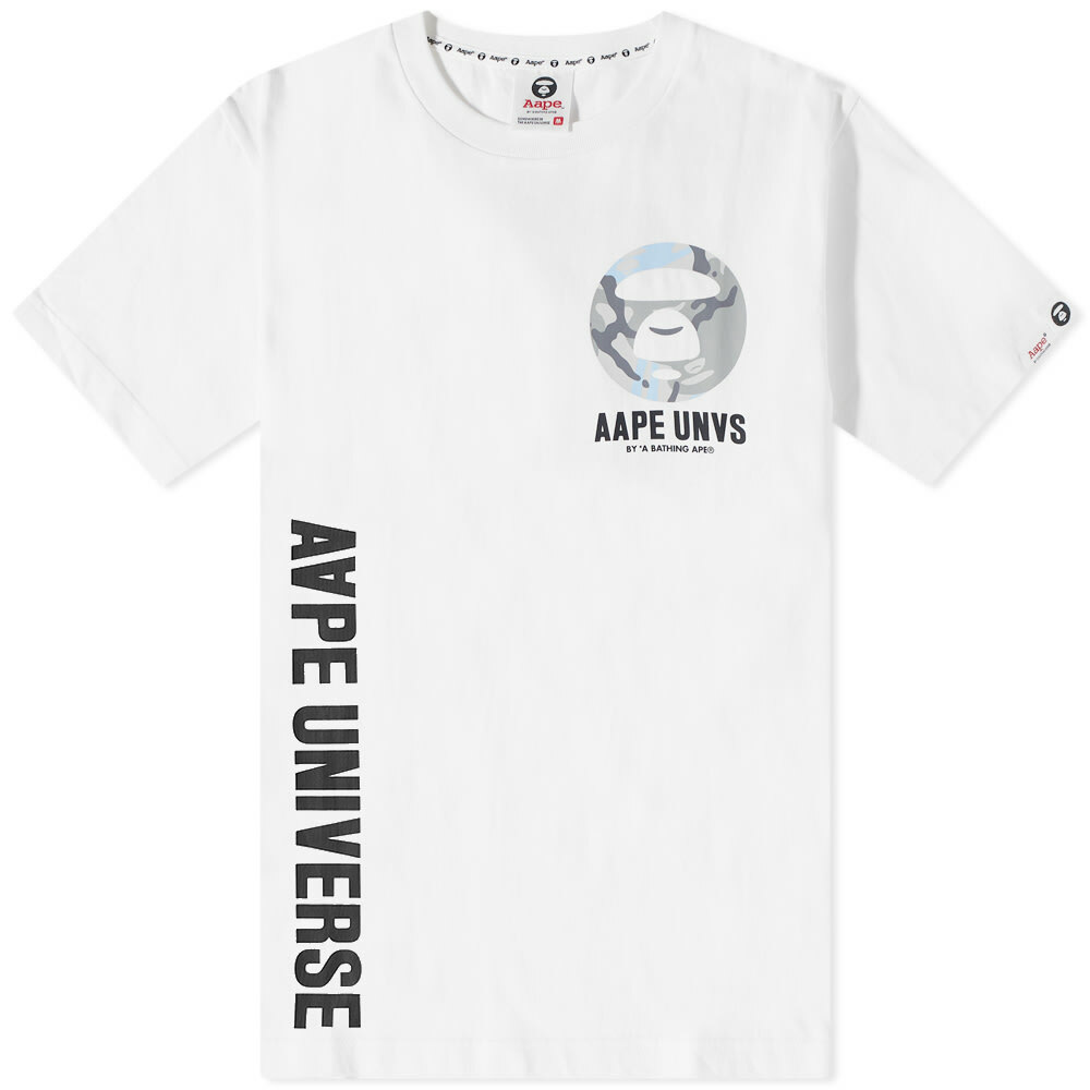 AAPE Men's Universe Bones T-Shirt in White AAPE by A Bathing Ape