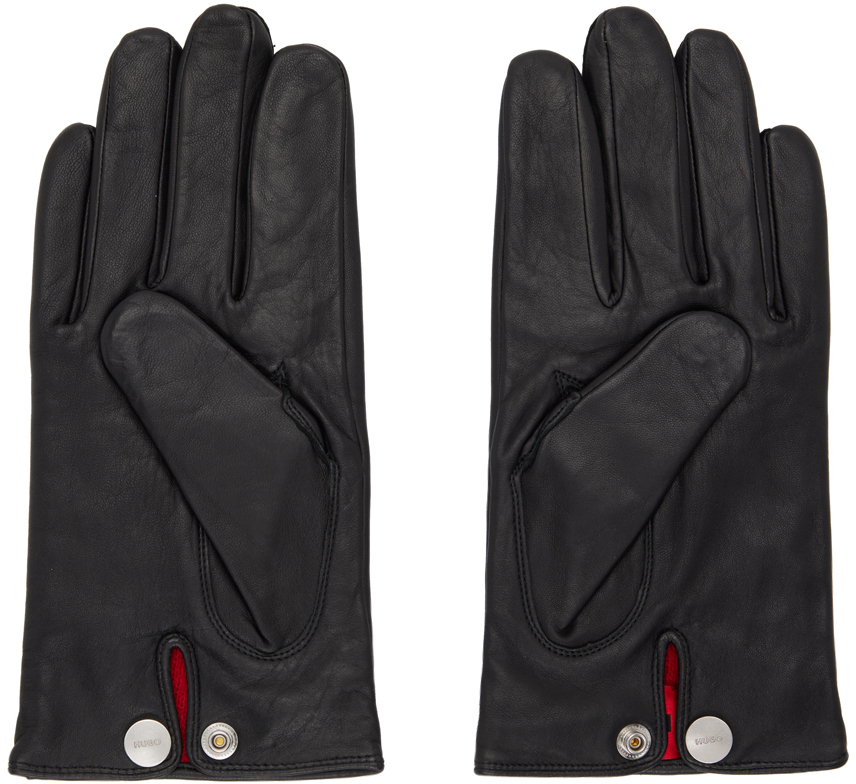 Hugo Black Lambskin Gloves Hugo Boss