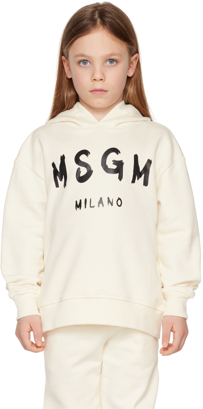 MSGM Kids Kids Off-White Printed Hoodie