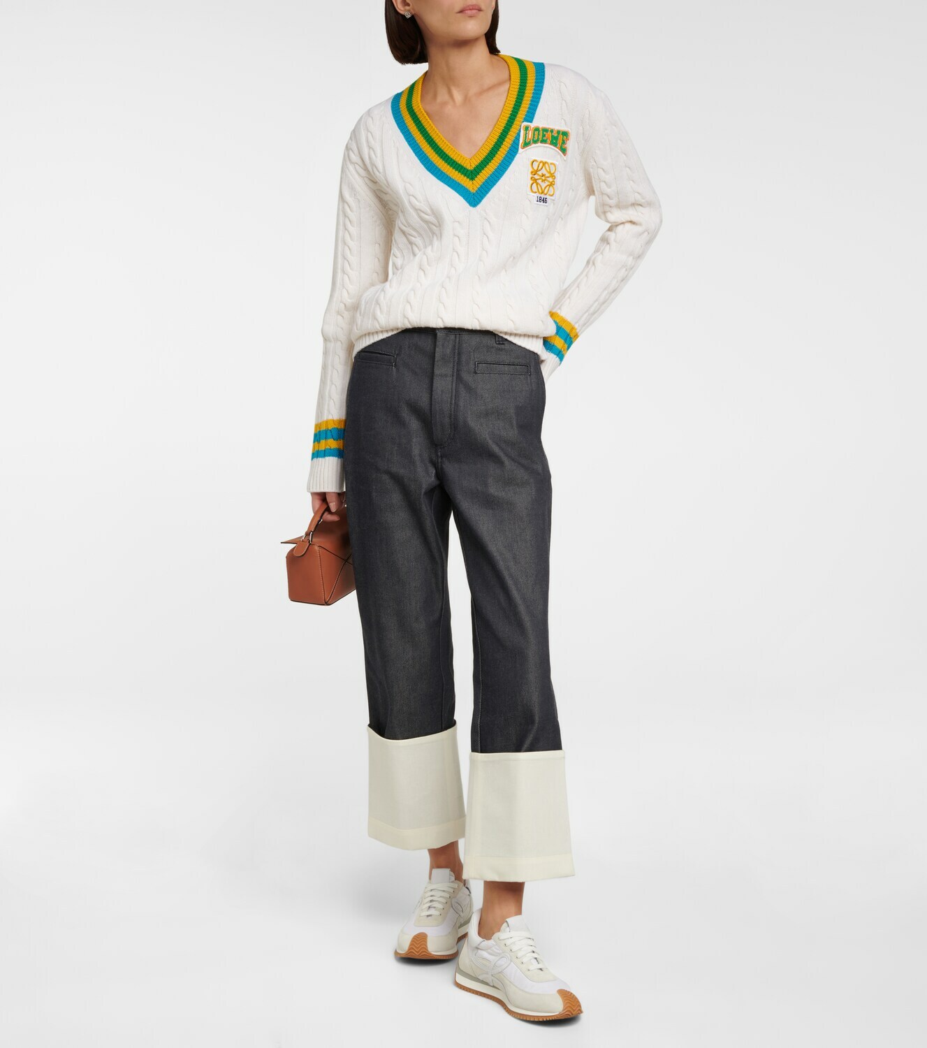 Loewe - Embroidered cable-knit wool sweater Loewe