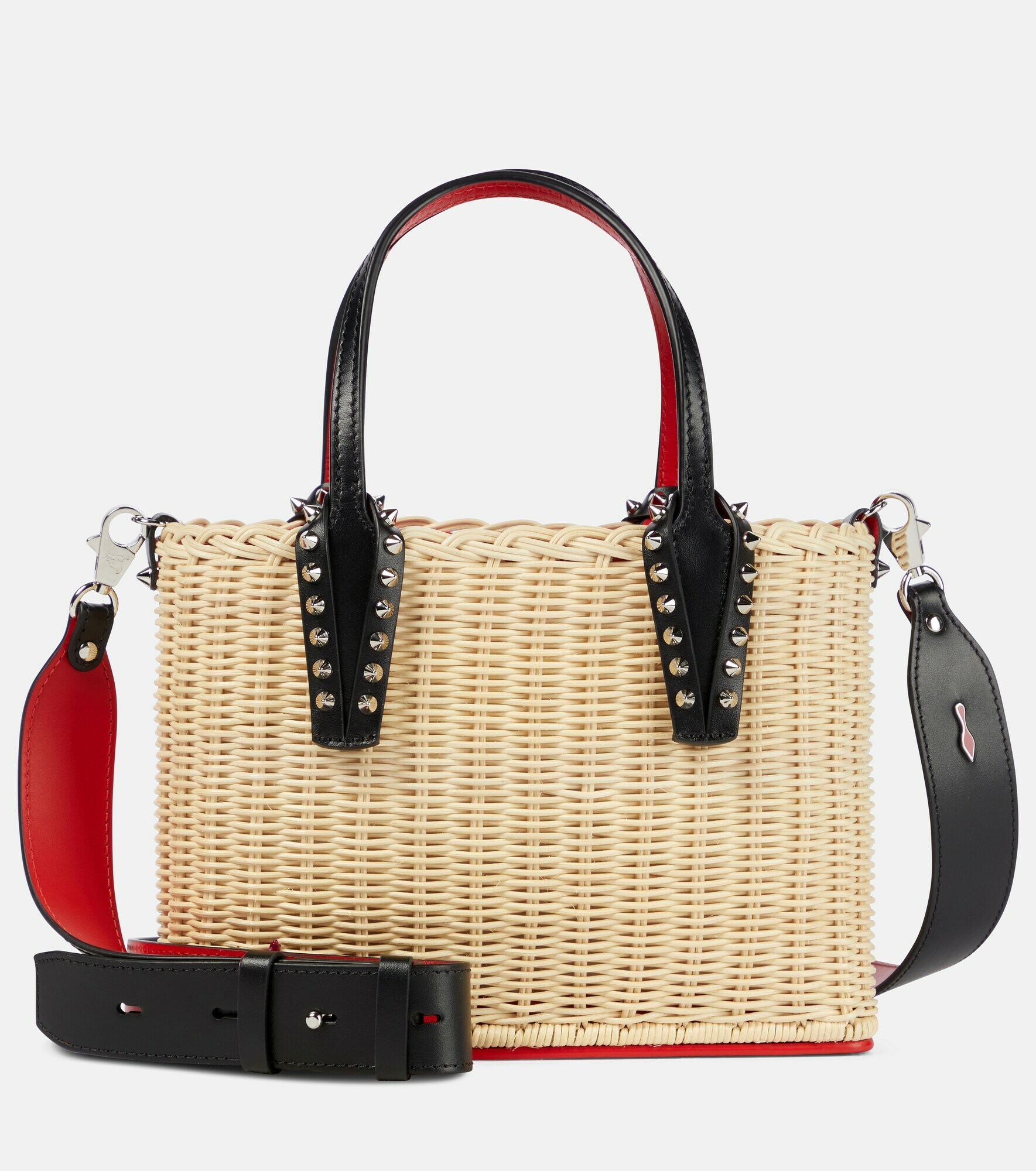 Christian Louboutin - Cabata Small raffia and leather tote Christian Louboutin