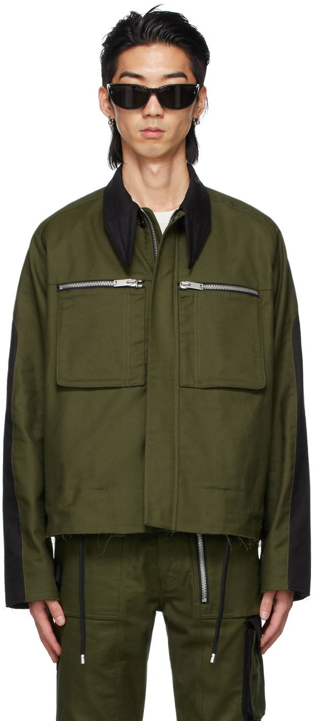 ADYAR SSENSE Exclusive Khaki & Black Cropped Trench Jacket ADYAR