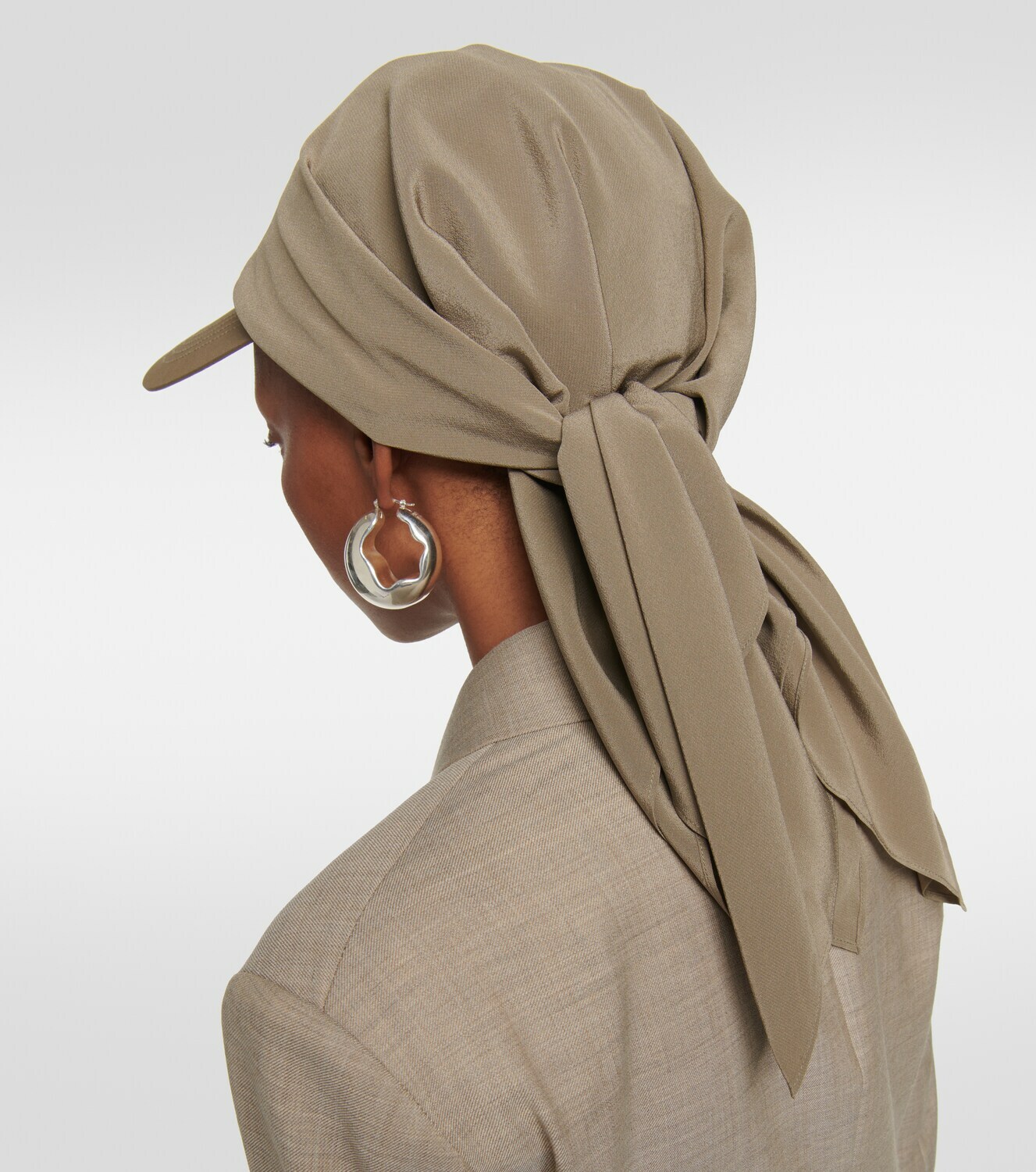 Toteme - Scarf-detail cotton and silk baseball cap Toteme