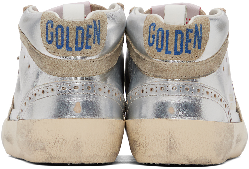 Golden Goose Silver Mid Star Sneakers Golden Goose Deluxe Brand