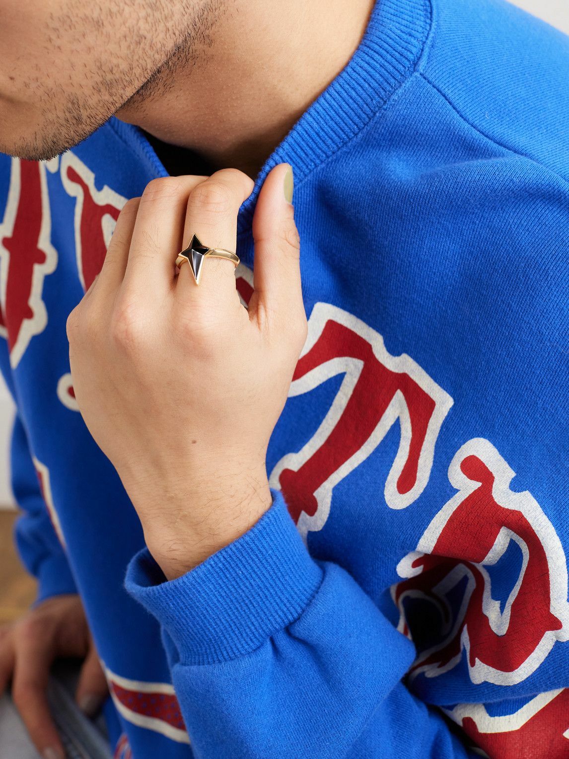 Stephen Webster - New Cross 18-Karat Gold Onyx Ring - Gold