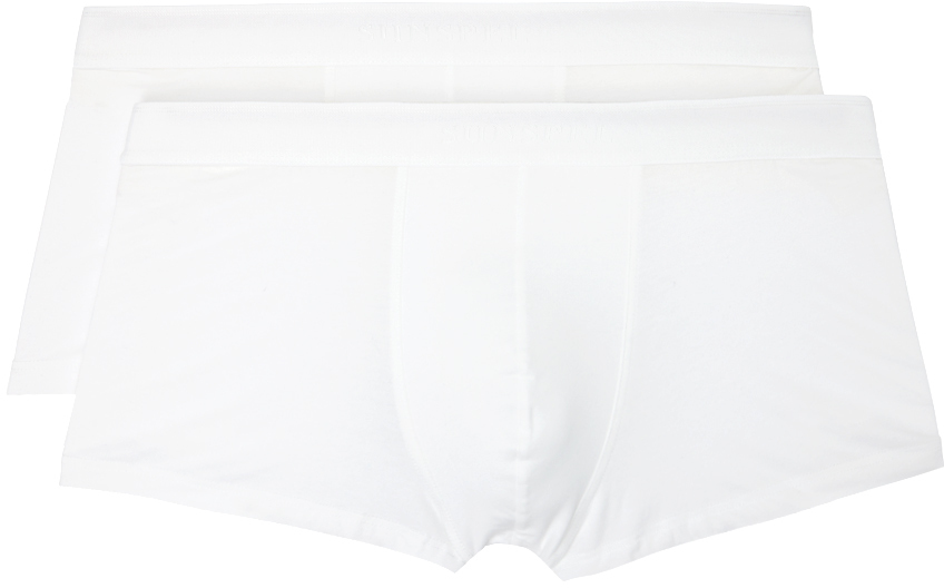 Sunspel Two-Pack White Superfine Boxer Briefs Sunspel