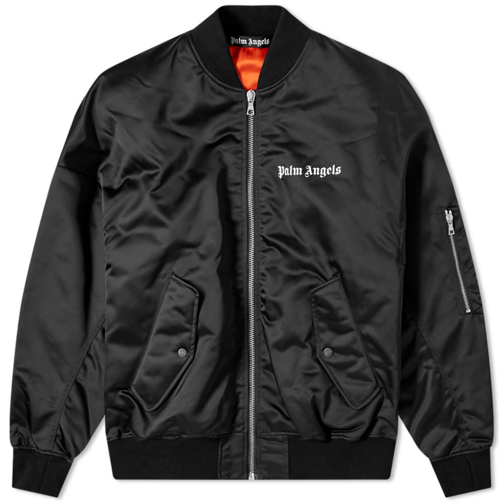 Palm Angels Back Logo Bomber Jacket Palm Angels