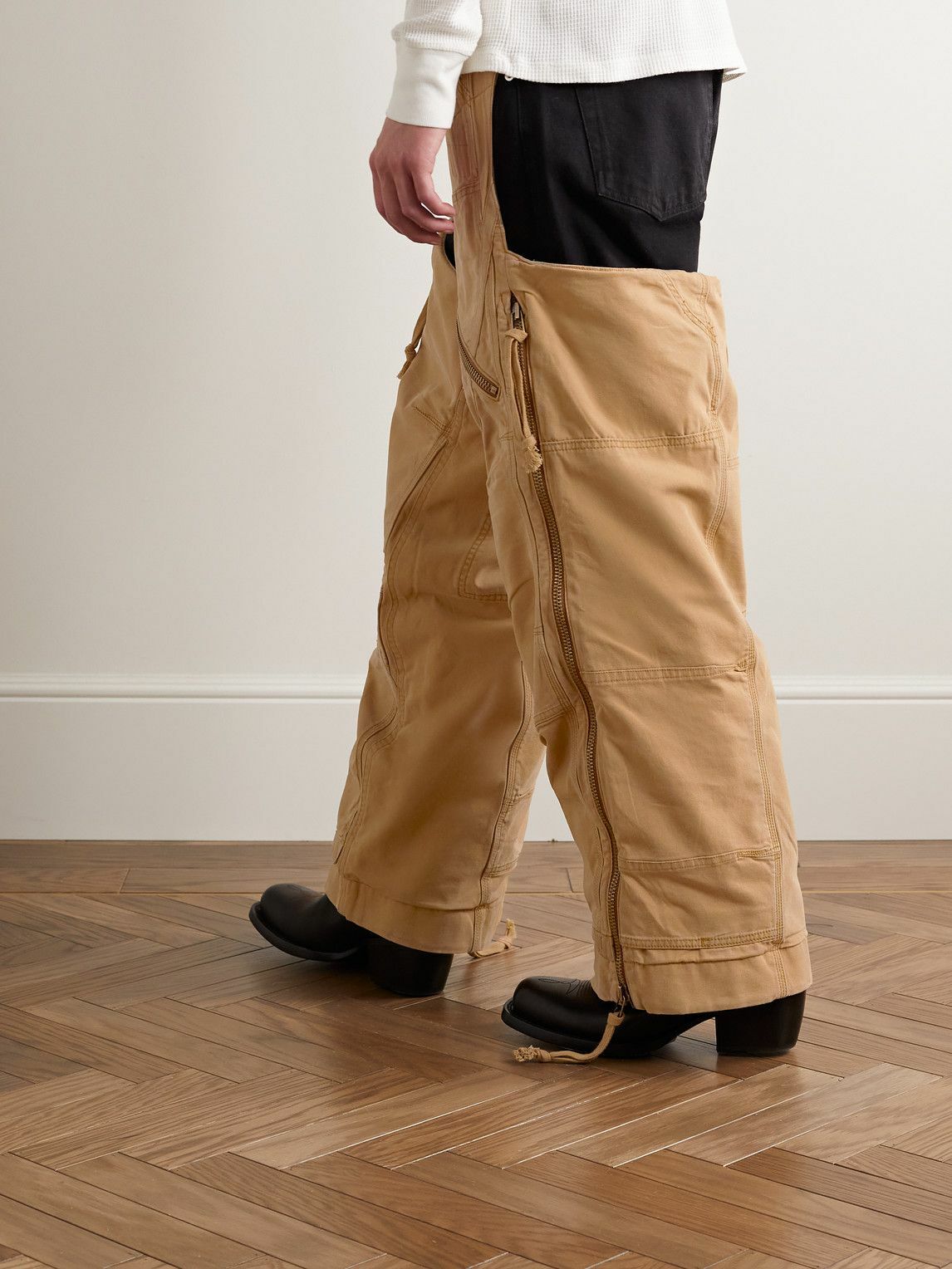 Greg Lauren - Wide-Leg Cotton-Canvas Chaps - Brown Greg Lauren