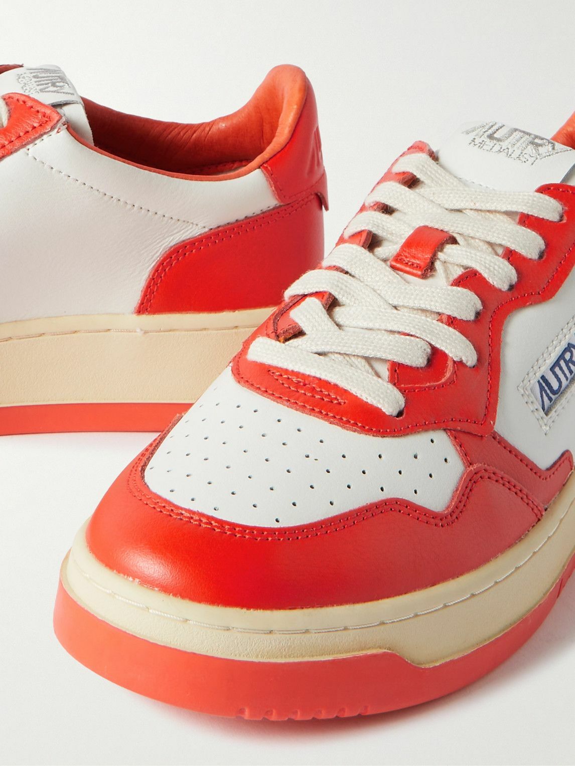 Autry - Medalist Two-Tone Leather Sneakers - Orange Autry