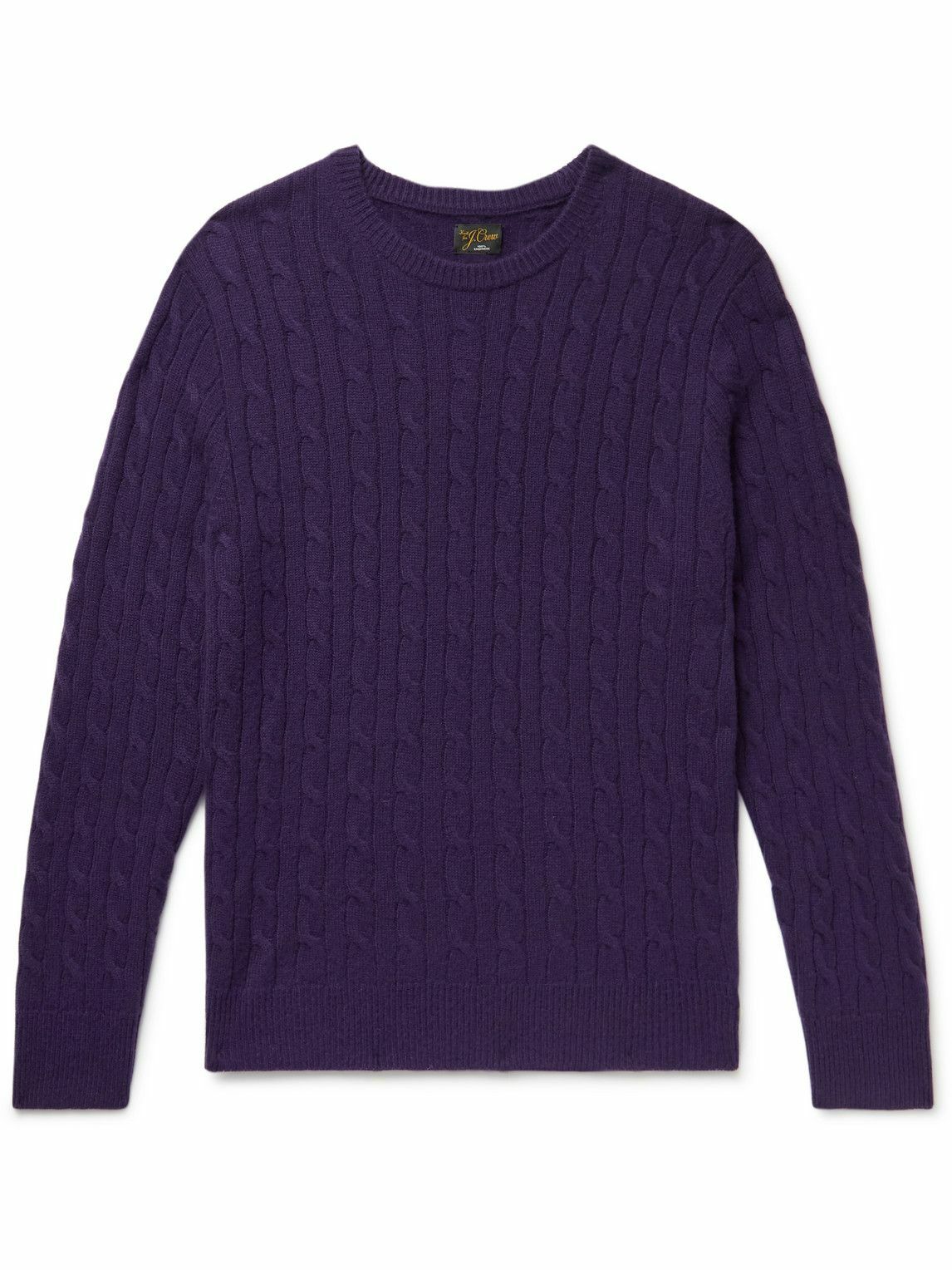 J.Crew - Slim-Fit Cable-Knit Cashmere Sweater - Purple J.Crew