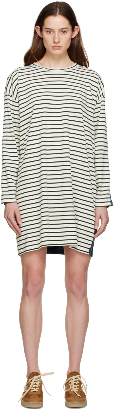 MM6 Maison Margiela White & Blue Striped Minidress MM6 Maison Margiela