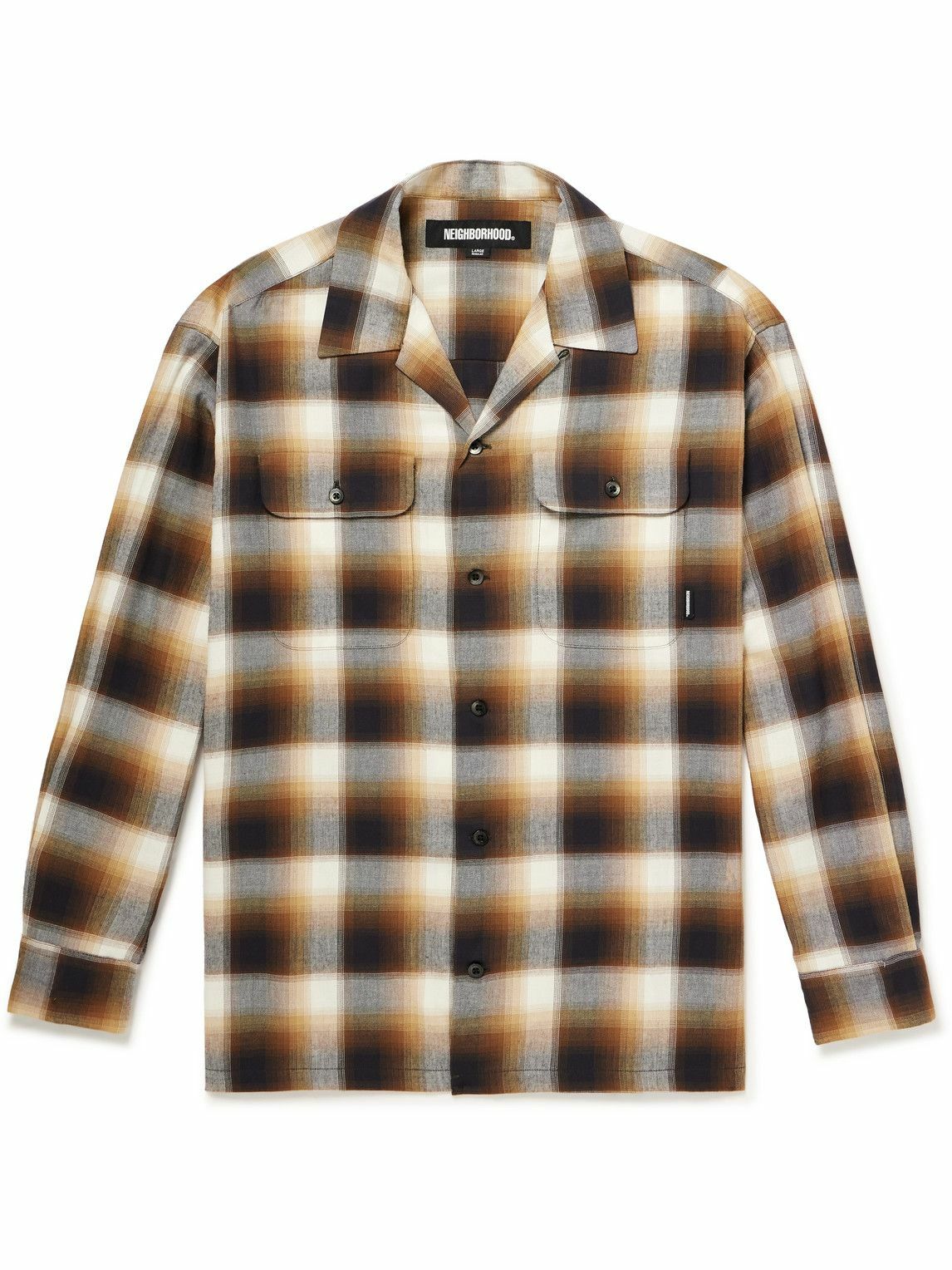 Neighborhood - Checked Cotton-Blend Flannel Shirt - Brown Neighborhood