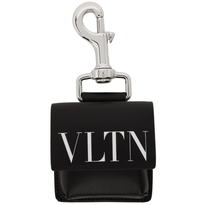Valentino Black and White Valentino Garavani VLTN Pouch Keychain ...