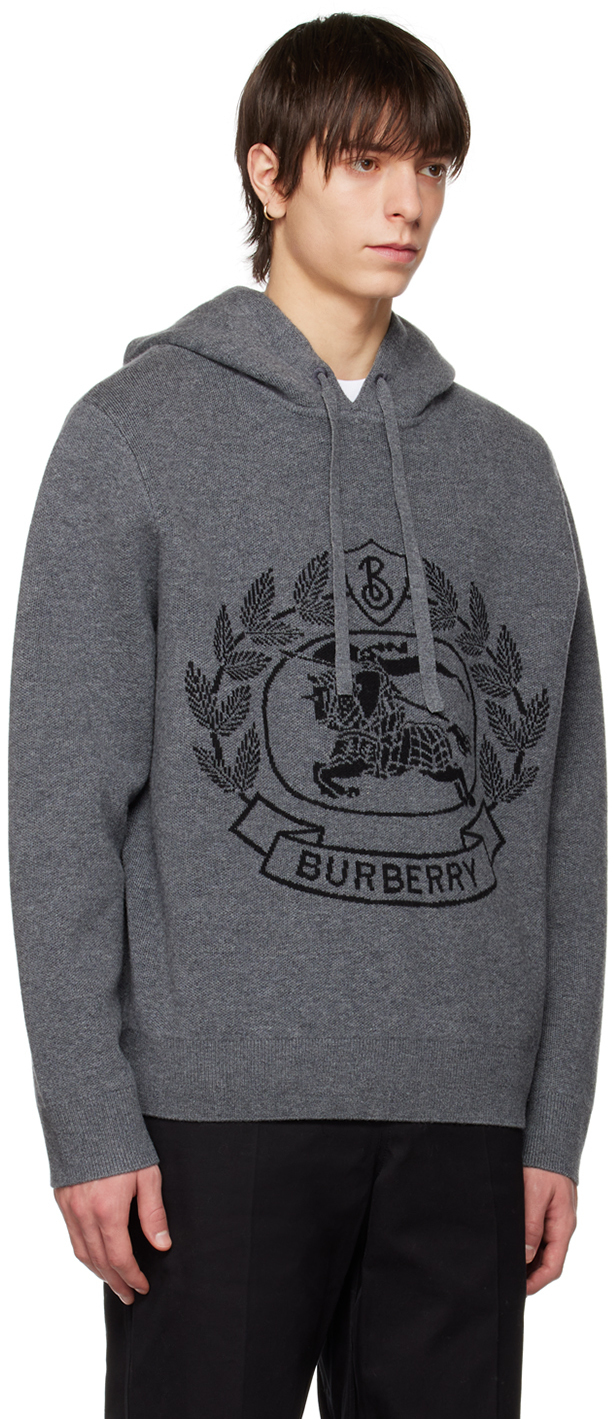 Burberry Gray Jacquard Hoodie Burberry