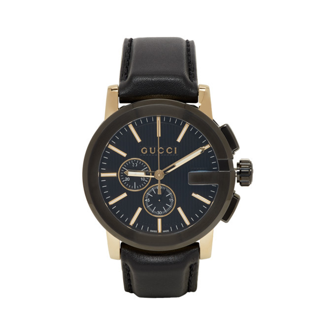 Gucci Black and Gold G-Chrono Watch Gucci