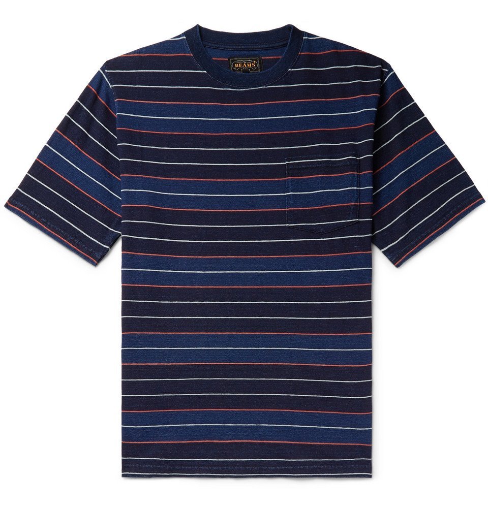 Beams Plus - Striped Cotton-Jersey T-Shirt - Navy Beams Plus