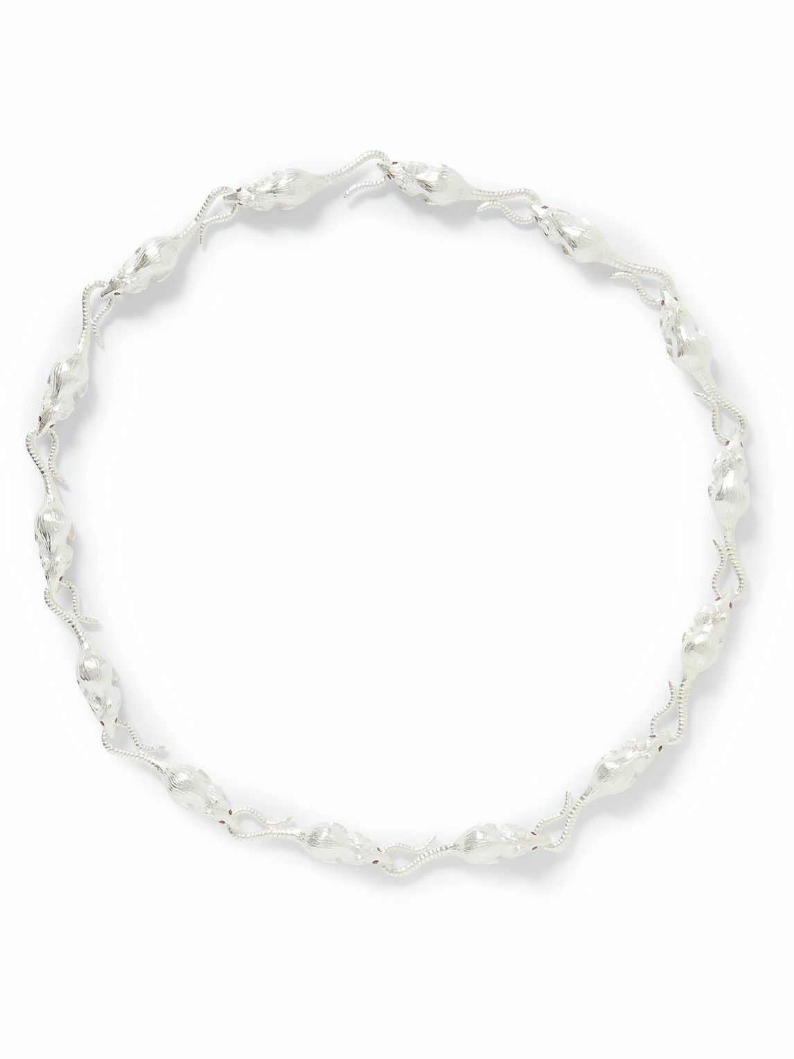 Seb Brown - Le Rat Recycled Sterling Silver Synthetic Ruby Necklace Seb ...