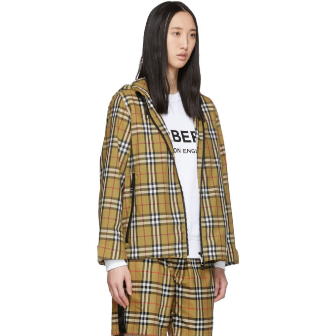 Burberry Beige Vintage Check Lightweight Hooded Jacket Burberry