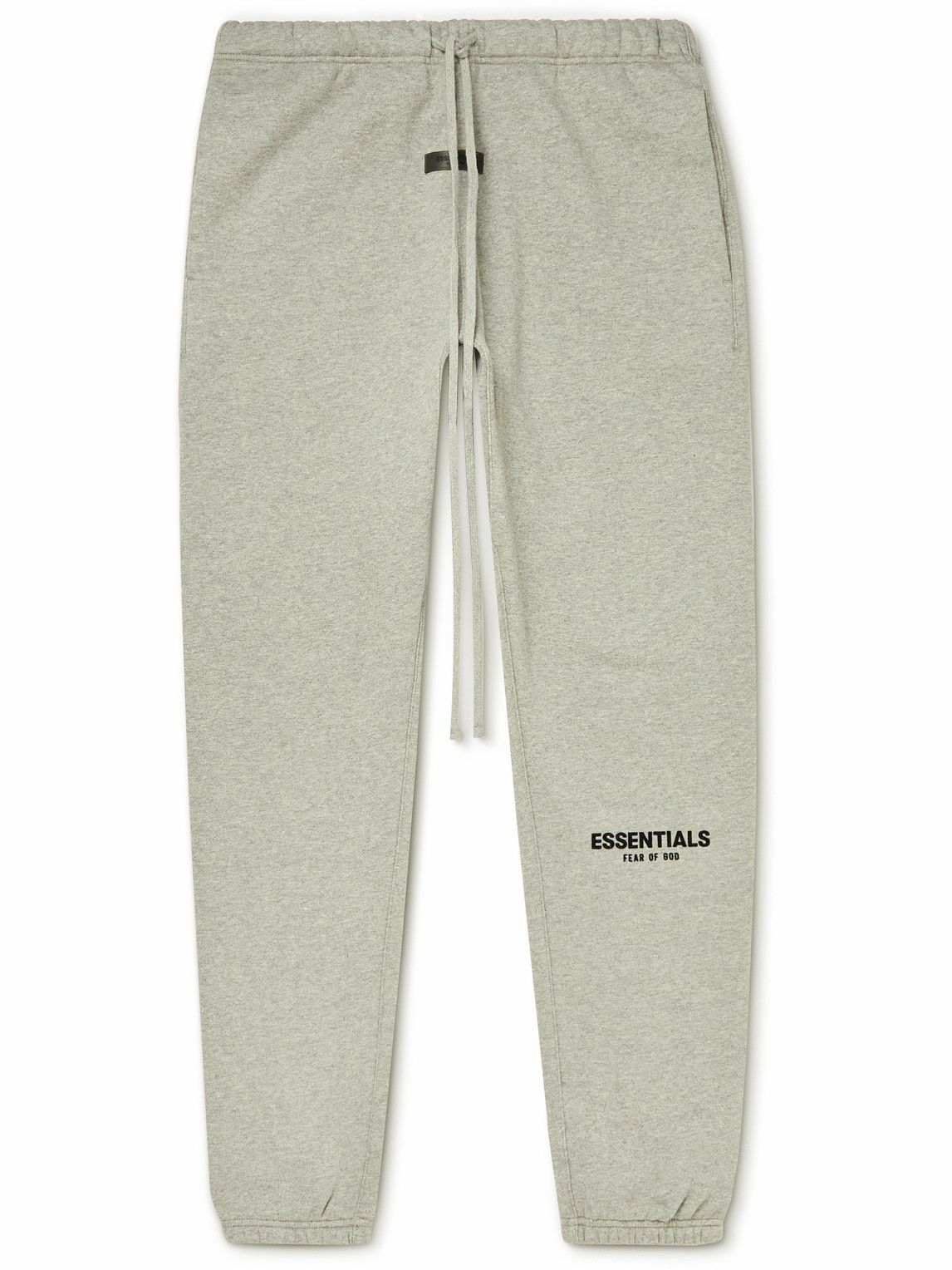 FEAR OF GOD ESSENTIALS - Tapered Logo-Flocked Cotton-Blend Jersey ...