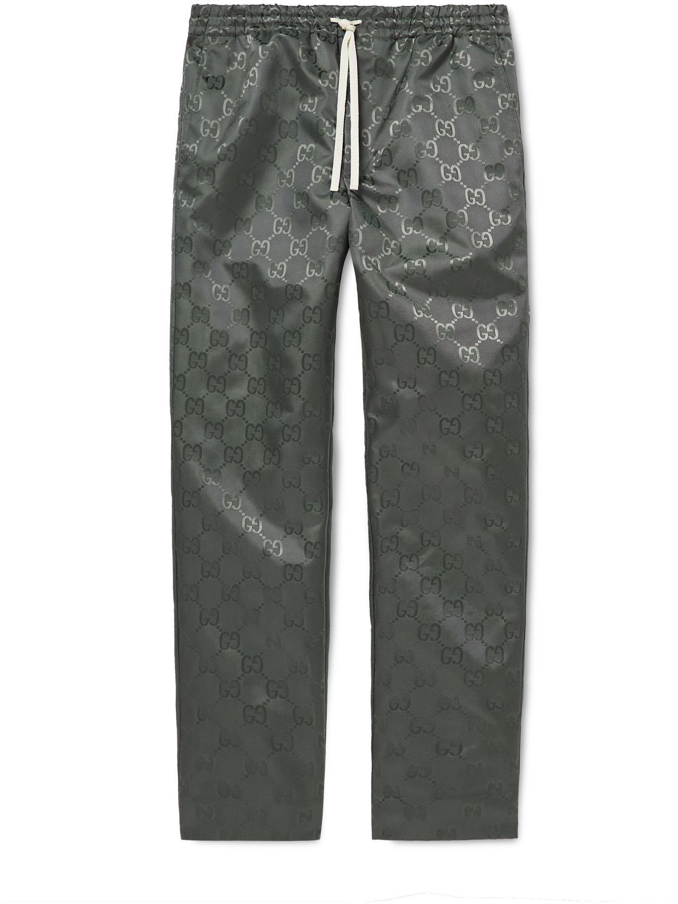 Gucci - Logo-Jacquard Shell Trousers - Gray Gucci