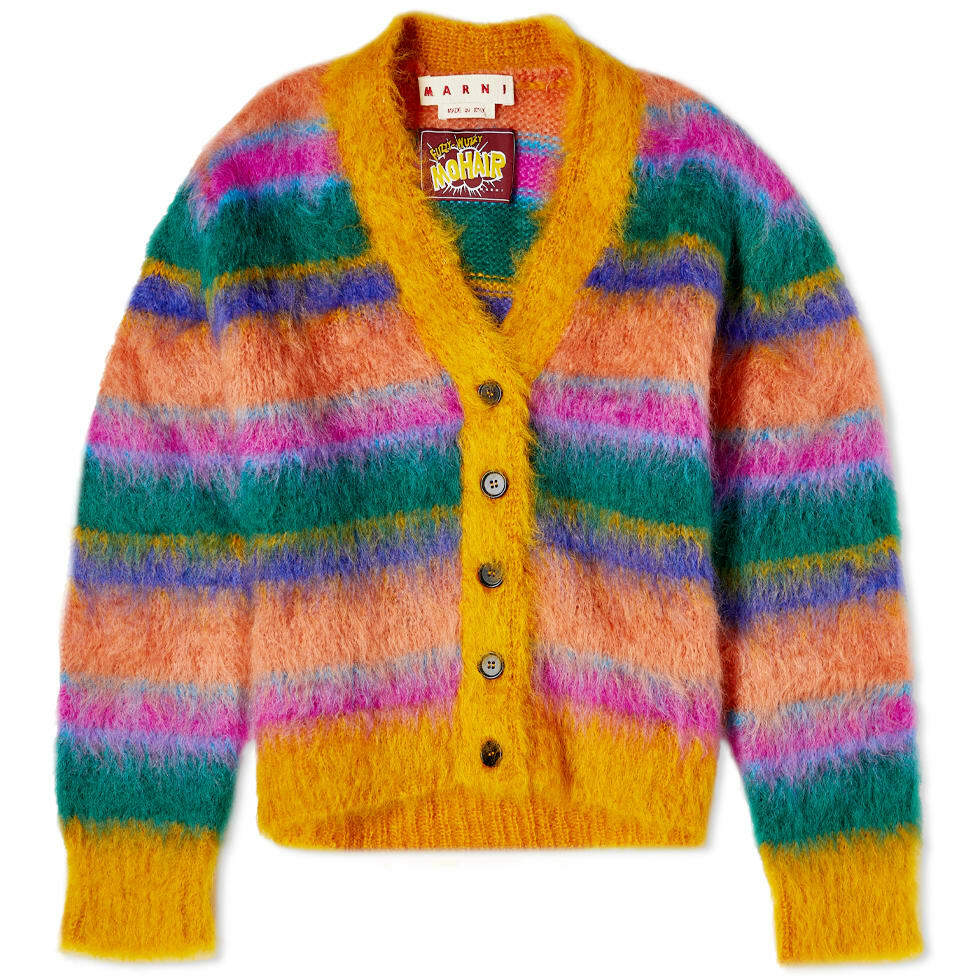 Marni Women's Knit stripe mohair cardigan in Multicolor Marni