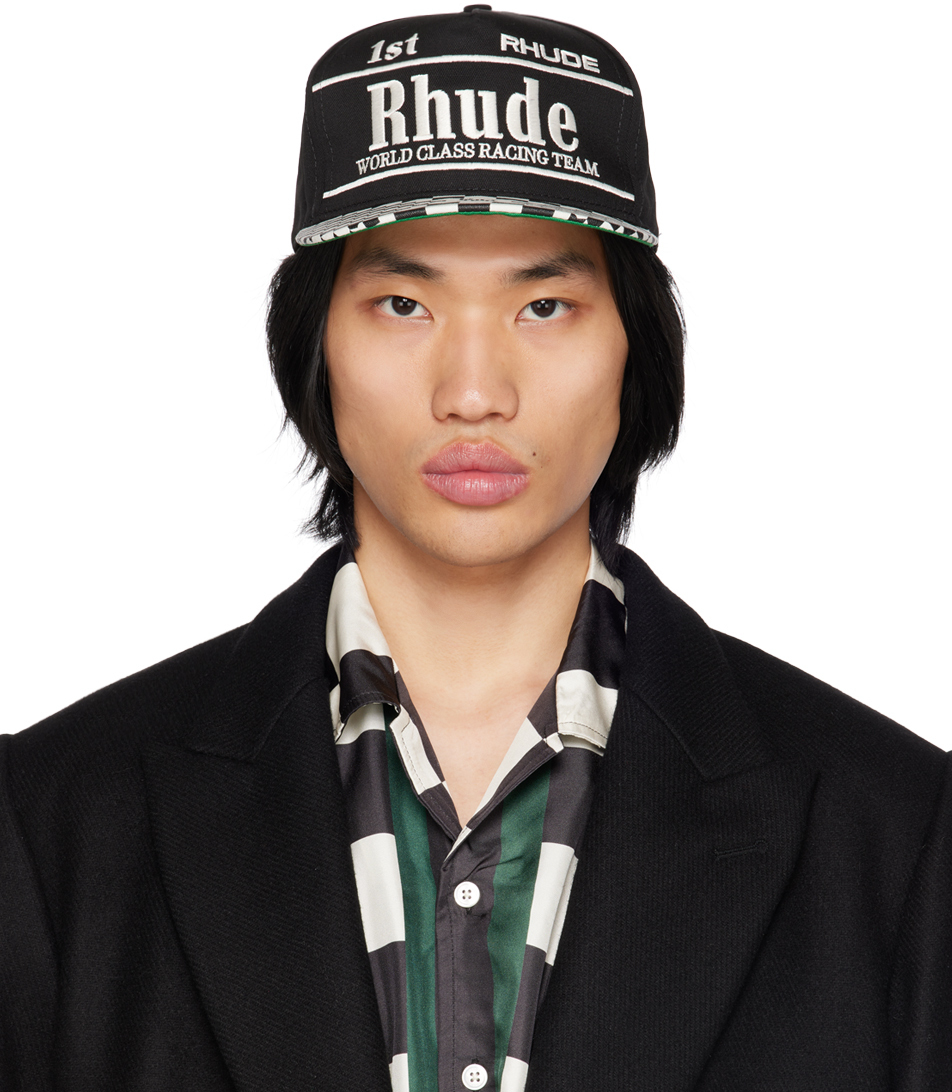 Rhude Black Embroidered Cap Rhude