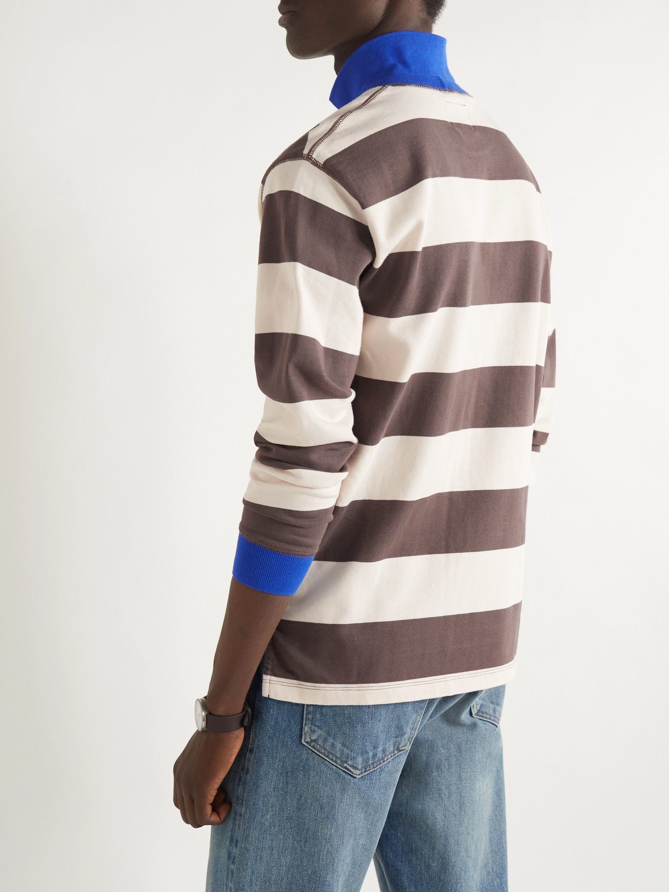 DRAKE'S - Striped Cotton-Jersey Rugby Shirt - Multi Drake's