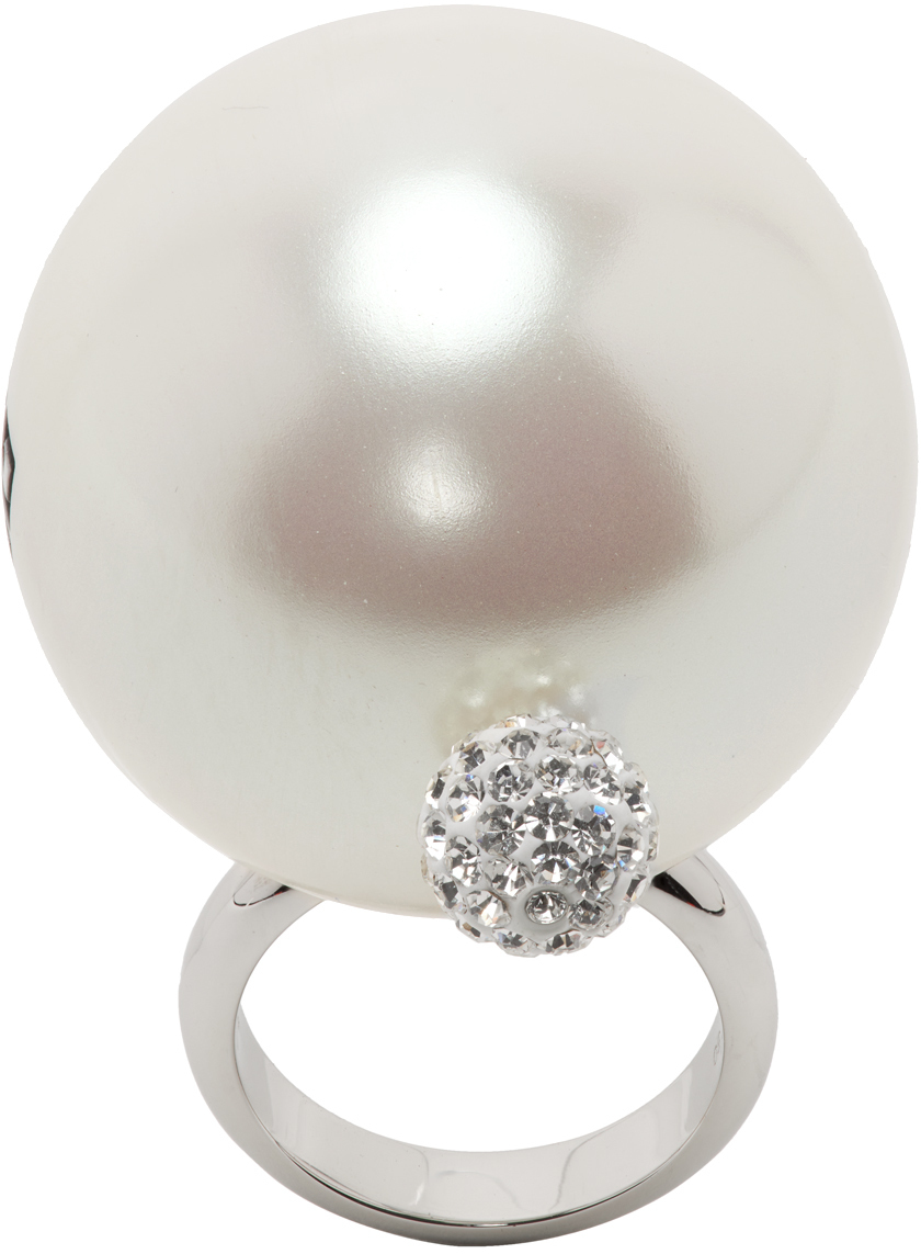 Givenchy Silver Pearl 4G Ring Givenchy