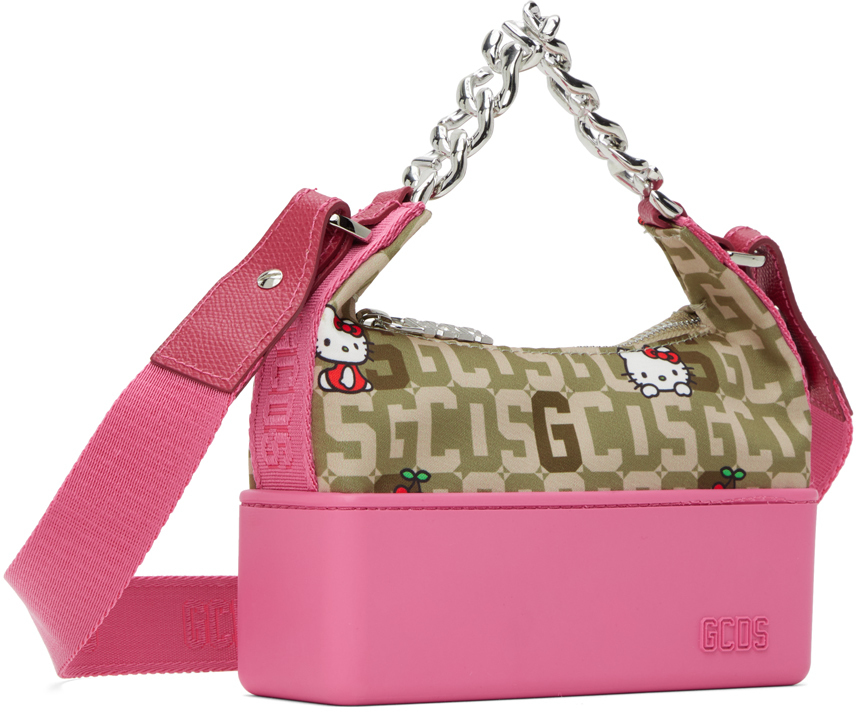 GCDS Pink & Brown Hello Kitty Edition Matilda Bag GCDS