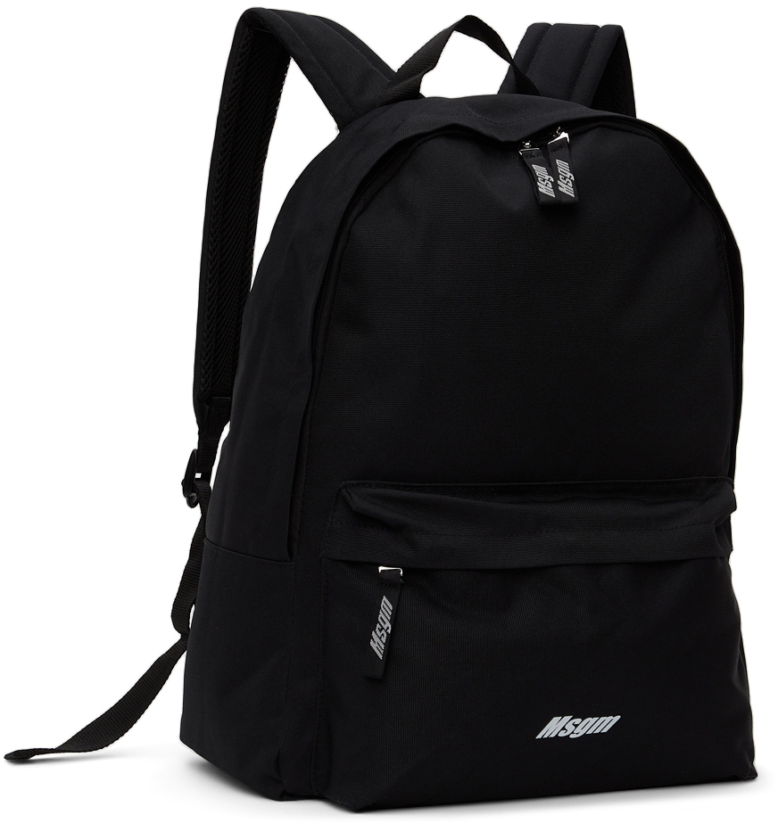 MSGM Black Nylon Logo Backpack MSGM