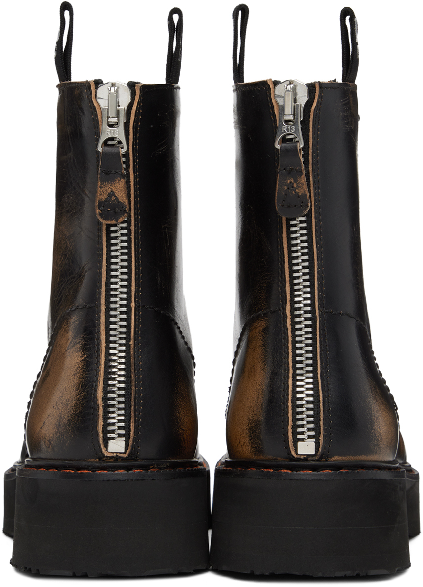 R13 Black Single Stack Boots R13
