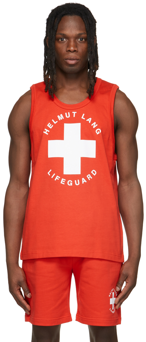 Helmut Lang Red Lifeguard Tank Top Helmut Lang