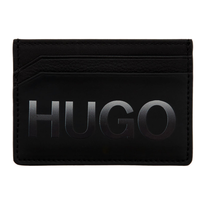 Hugo Black Gradient Logo Card Holder Hugo Boss
